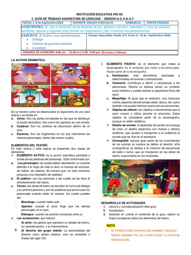 Guía 6 La Acción Dramática | PDF | Teatro | Diálogo
