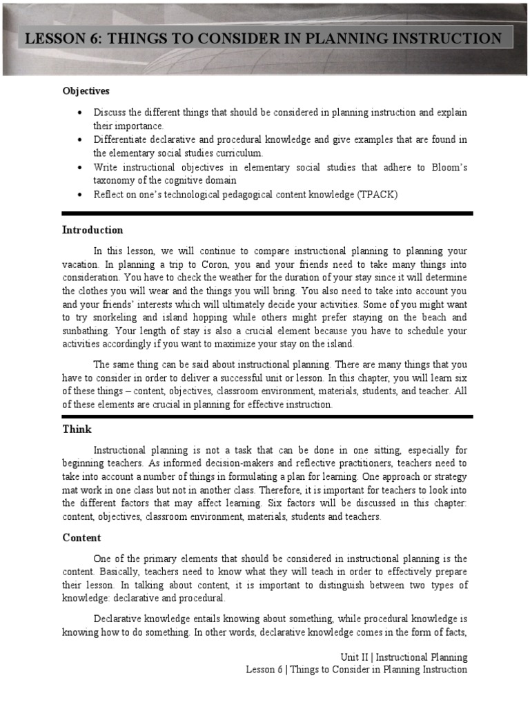 Lesson 6 | PDF | Teachers | Differentiated Instruction