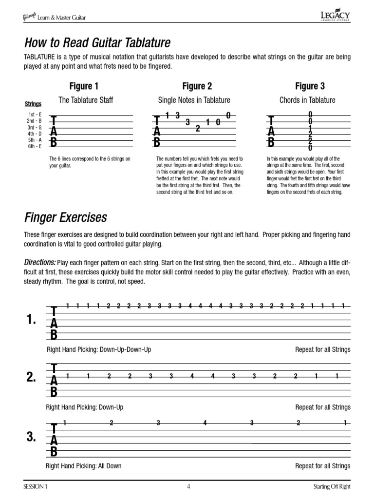 Learn and Master Guitar Lesson Book 1 | Download Free PDF | Guitars ...