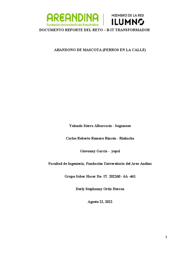 DOCUMENTO REPORTE Do-IT Transformador | PDF | Mascota | Población