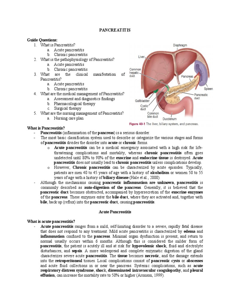 Acute & Chronic Pancreatitis - Done | PDF | Pancreas | Diseases And ...