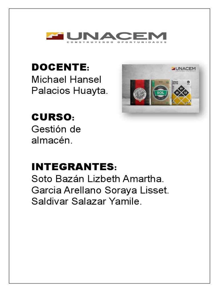 Para PPT Unacem-1 | PDF | Inventario | Logística