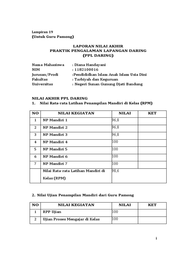 Lampiran Penilaian PPK | PDF
