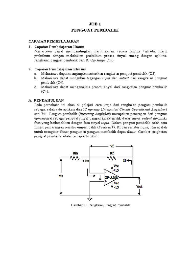 Laporan Job 1 Penguat Pembalik-1 | PDF