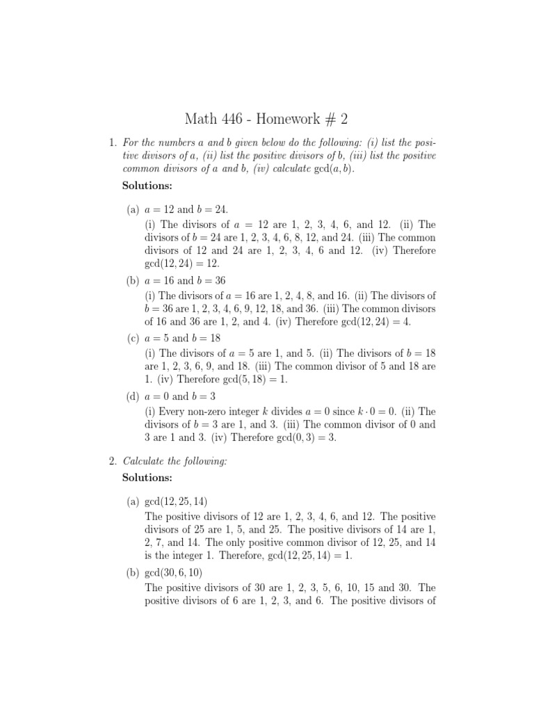 HW 2 Solutions | PDF