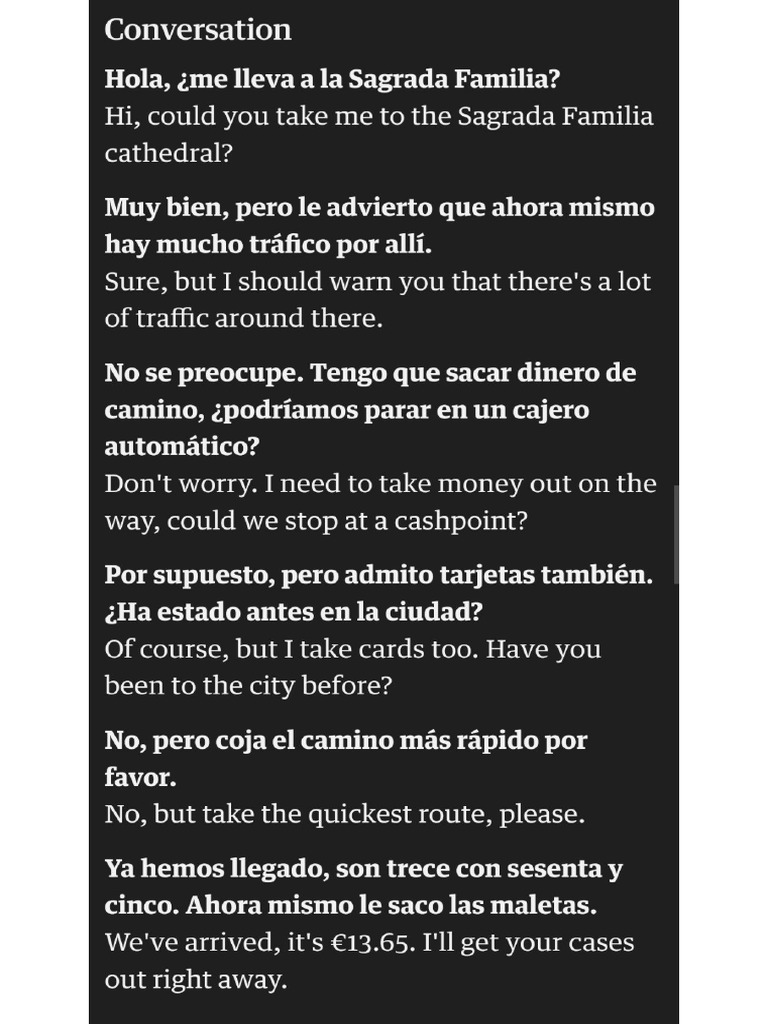 Travel in Spanish V II | PDF