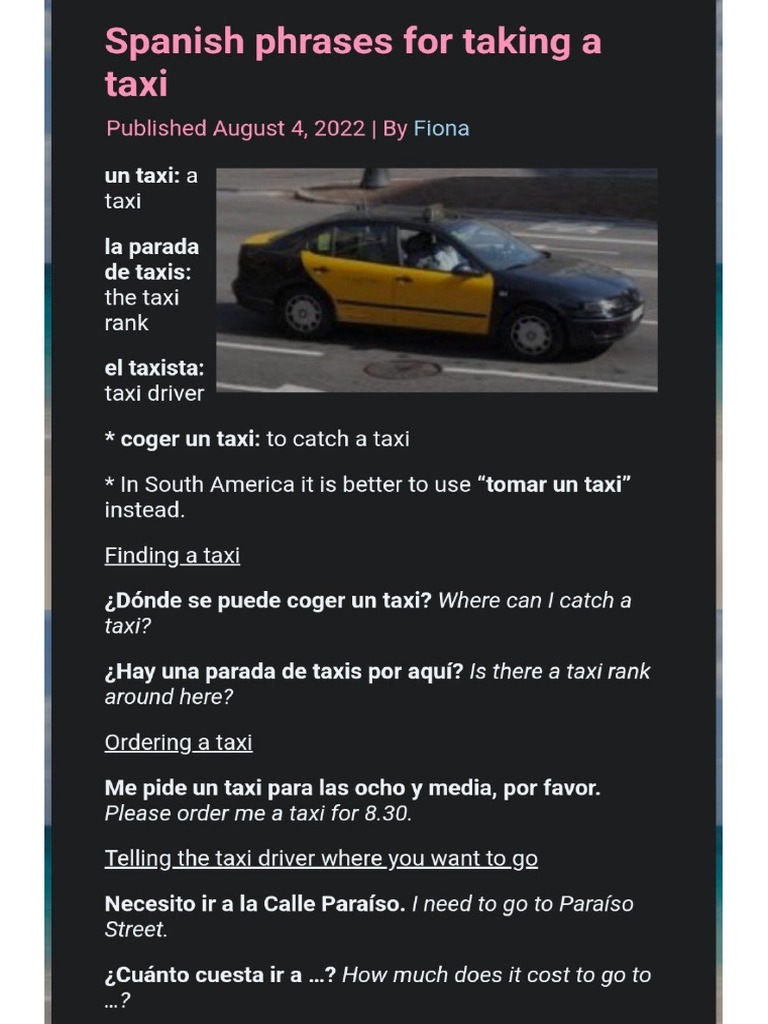 Travel in Spanish V III | PDF