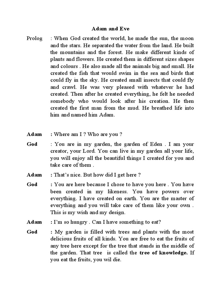 Adam and Eve | PDF