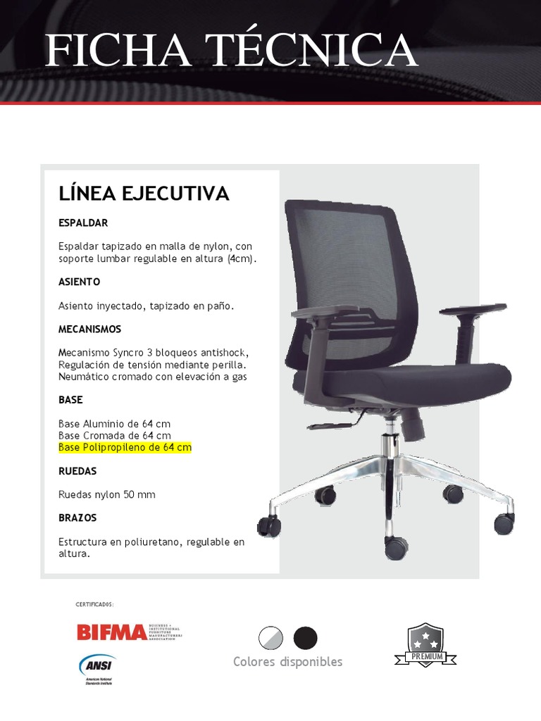 Ficha Técnica-Silla | PDF