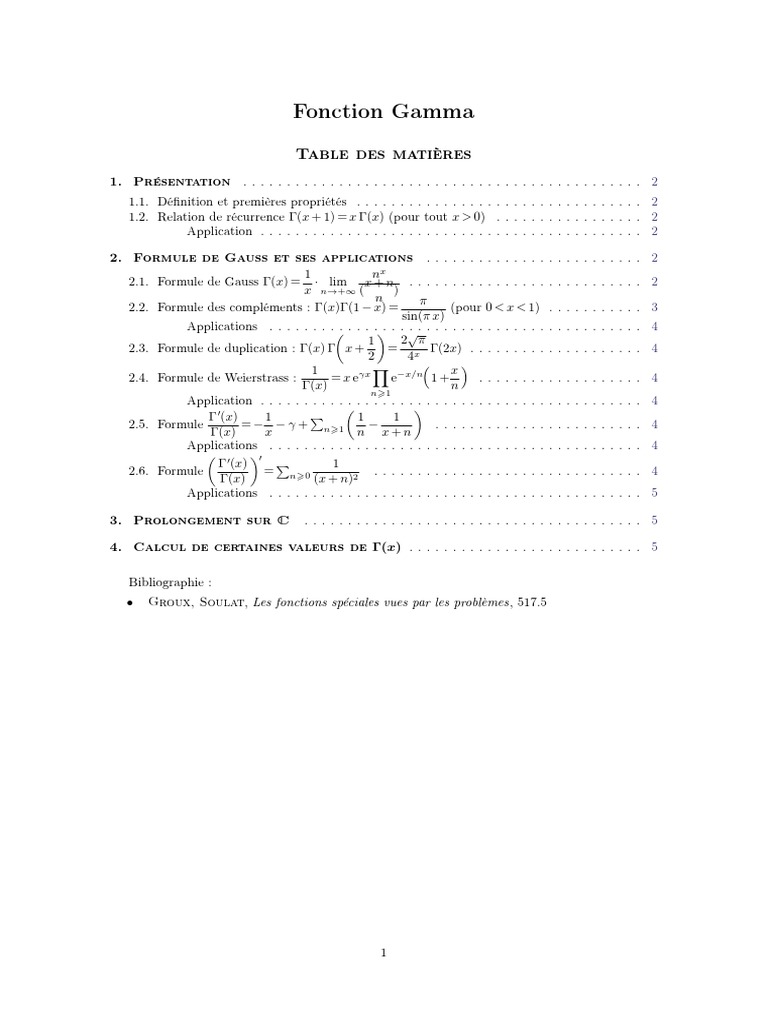 Introduction à la Fonction Gamma | PDF | Analyses | Mathématiques