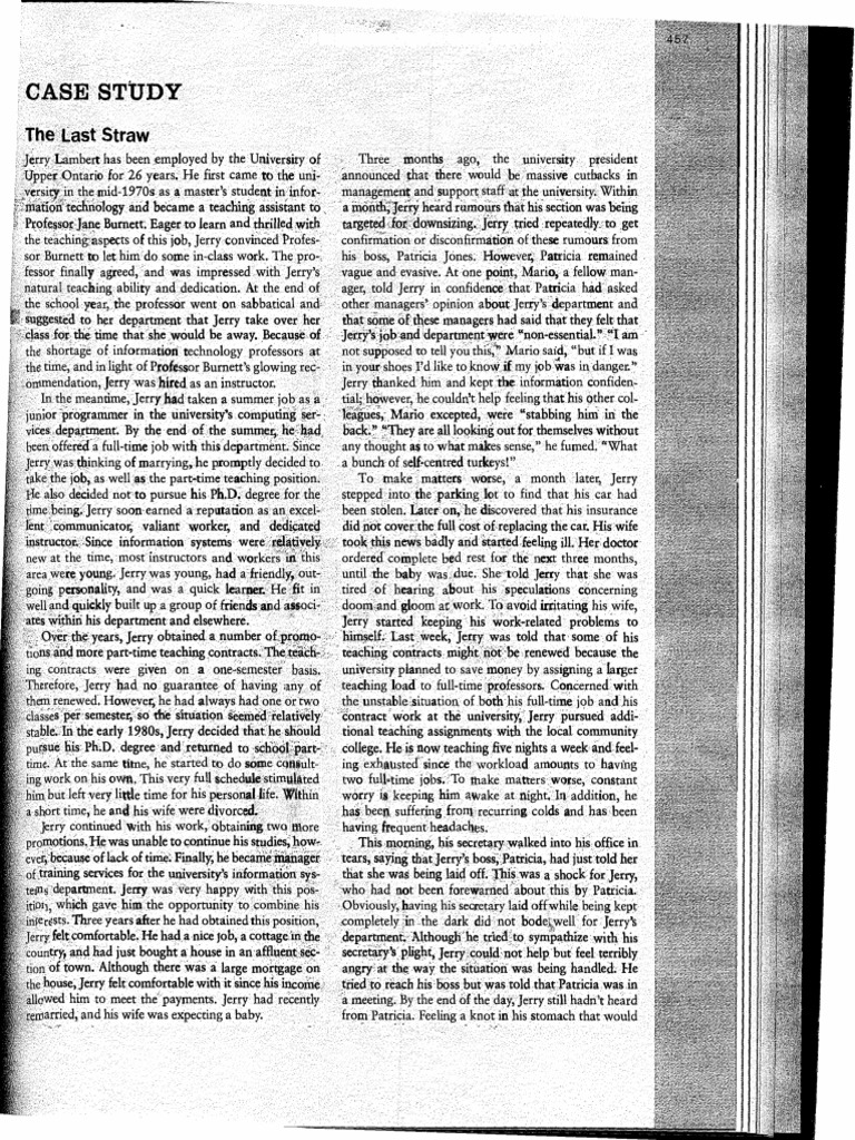 The Last Straw Case Study | PDF