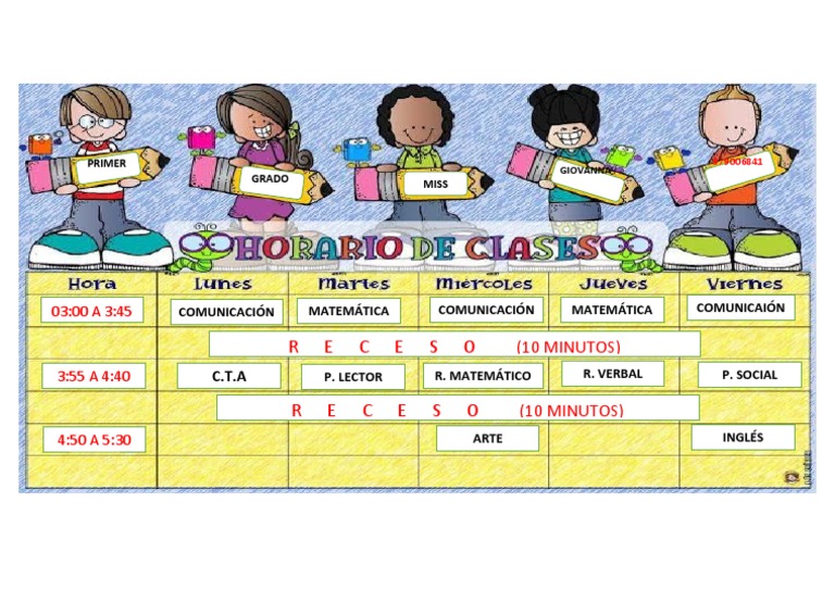 Horario Primer Grado | PDF