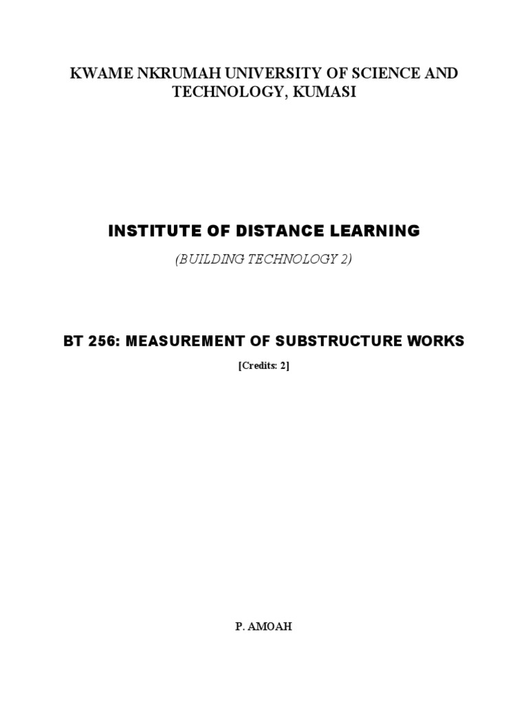 BT 256 Measurement of Substructure Works - P | PDF | Measurement | Concrete