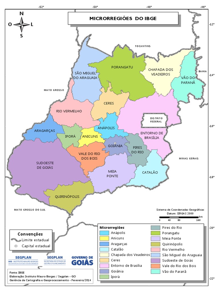 Microrregioes Do Estado de Goias Ibge | PDF | Geografia | Cartografia