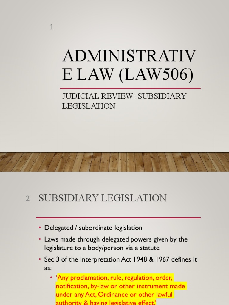 Subsidiary Legislation | PDF | Constitution | Judicial Review
