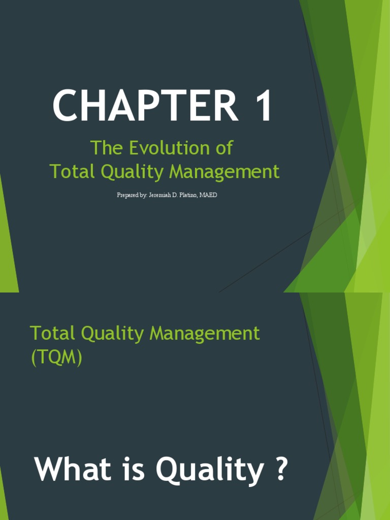 Chapter 1 - The Evolution of TQM | PDF | Quality Management | Lean ...