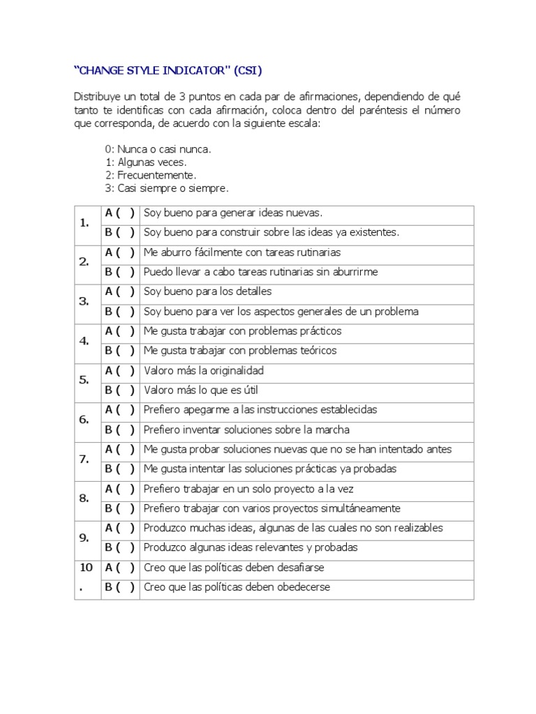 "Change Style Indicator" (Csi) | PDF