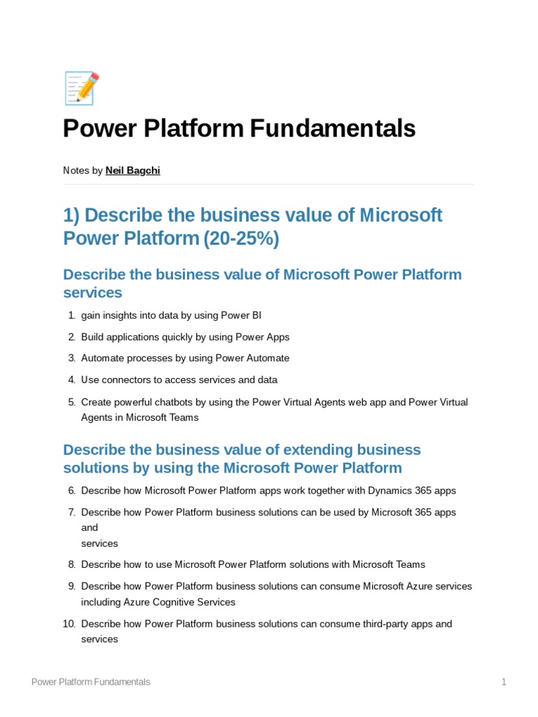 Power Platform Fundamentals (PL-900) | PDF | Mobile App | Cloud Computing