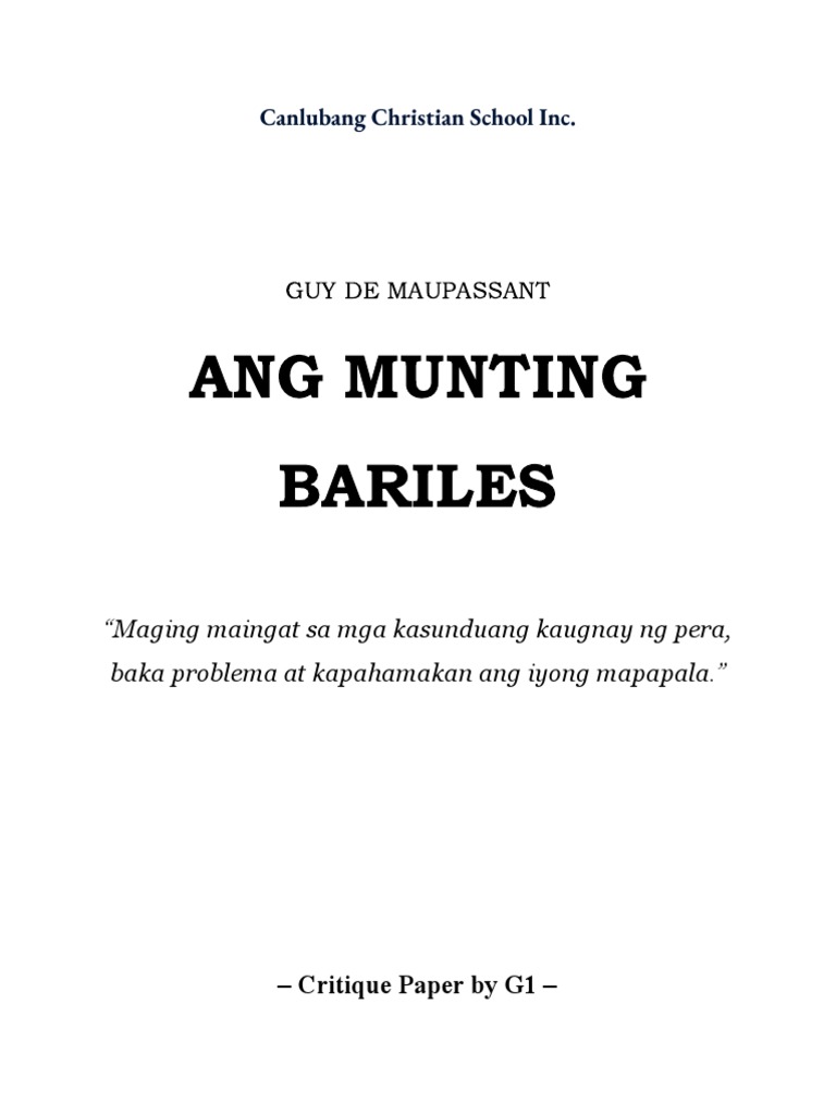 Ang Munting Bariles - G1 | PDF