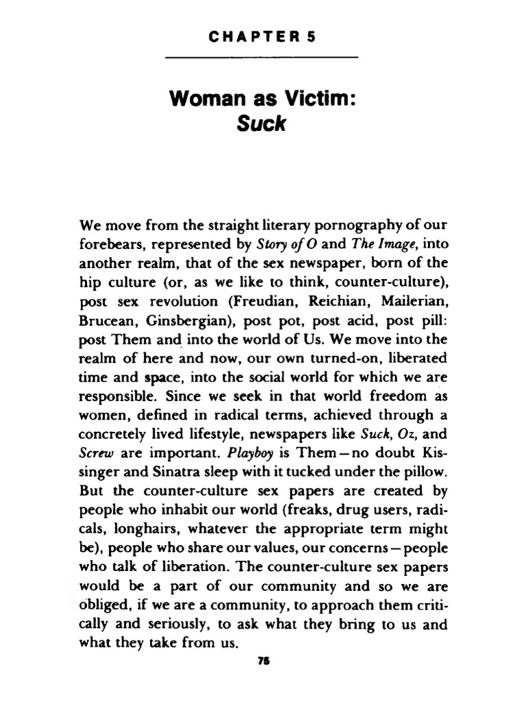 Andrea Dworkin On 'Suck' in 'Women Hating' (1974) | PDF | Fellatio ...