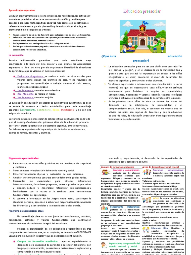 Folleto Informativo Sobre El Preescolar | PDF