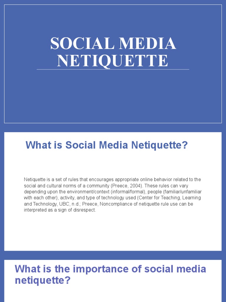 Netiquette | PDF | Communication | Cyberspace