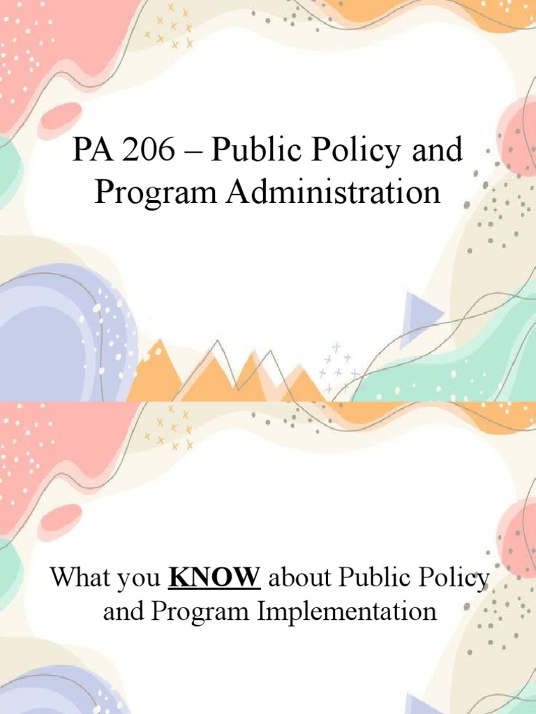 PA 206 - Public Policy and Program Administration | Download Free PDF ...