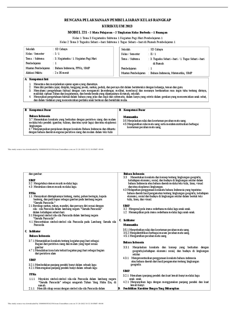 RPP PKR Model 221 Afif | PDF