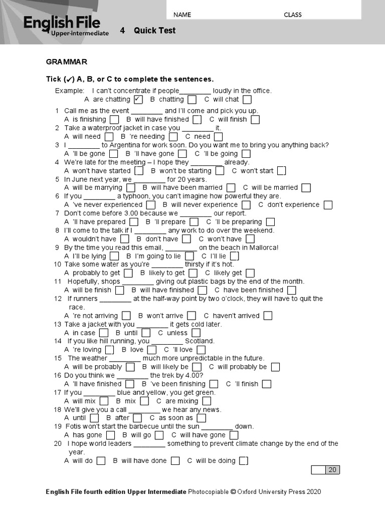 EF4e Uppint Quicktest 4 | PDF