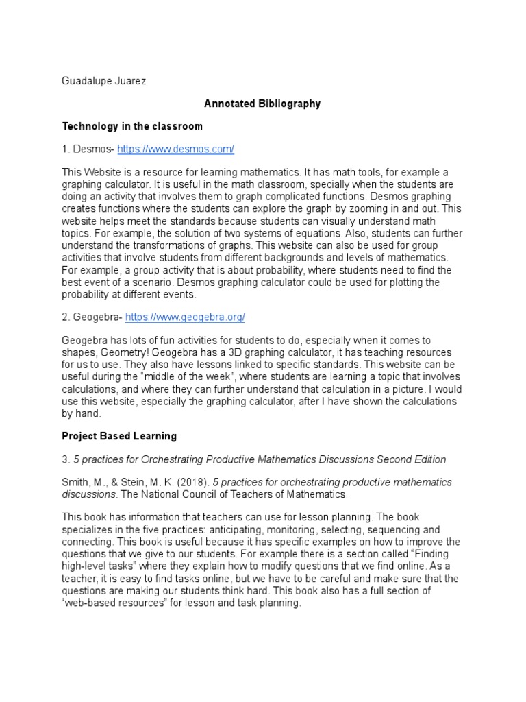 Annotated Bibliography | PDF | Differentiated Instruction | Teaching Method