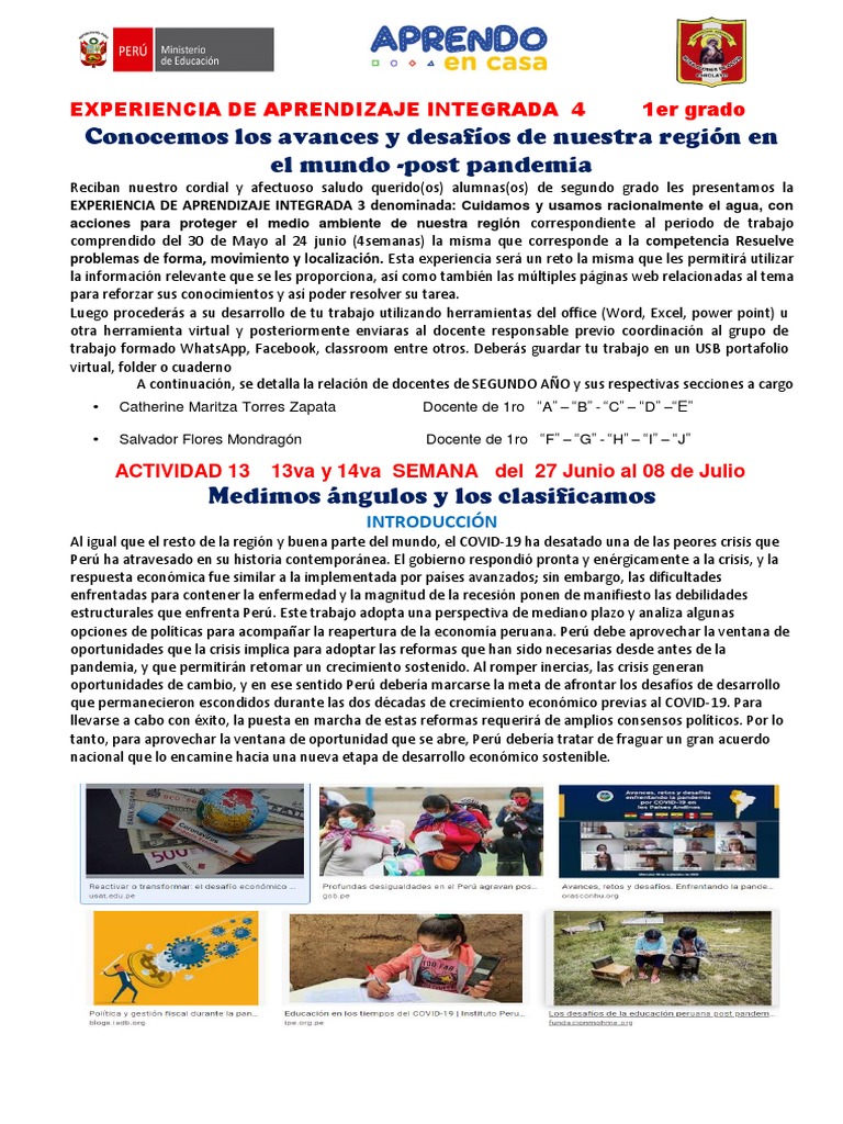 ACTIVIDADES EDA-4 Mat 1° | PDF | Ángulo | Geometría