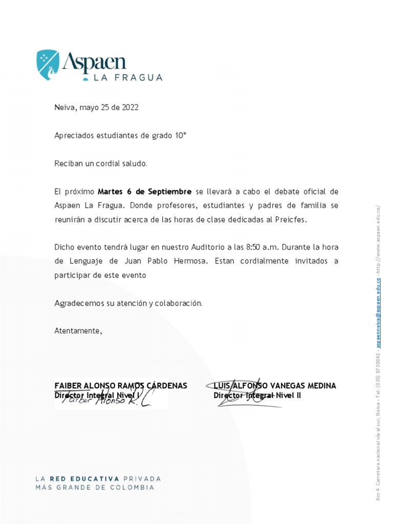 Invitación Debate | PDF