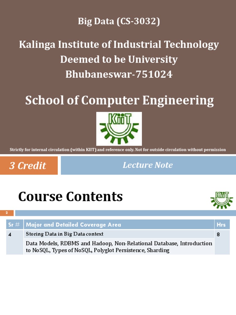 Big Data (CS-3032): An Overview of Data Models, Database Types, and Storage Mechanisms for Large ...
