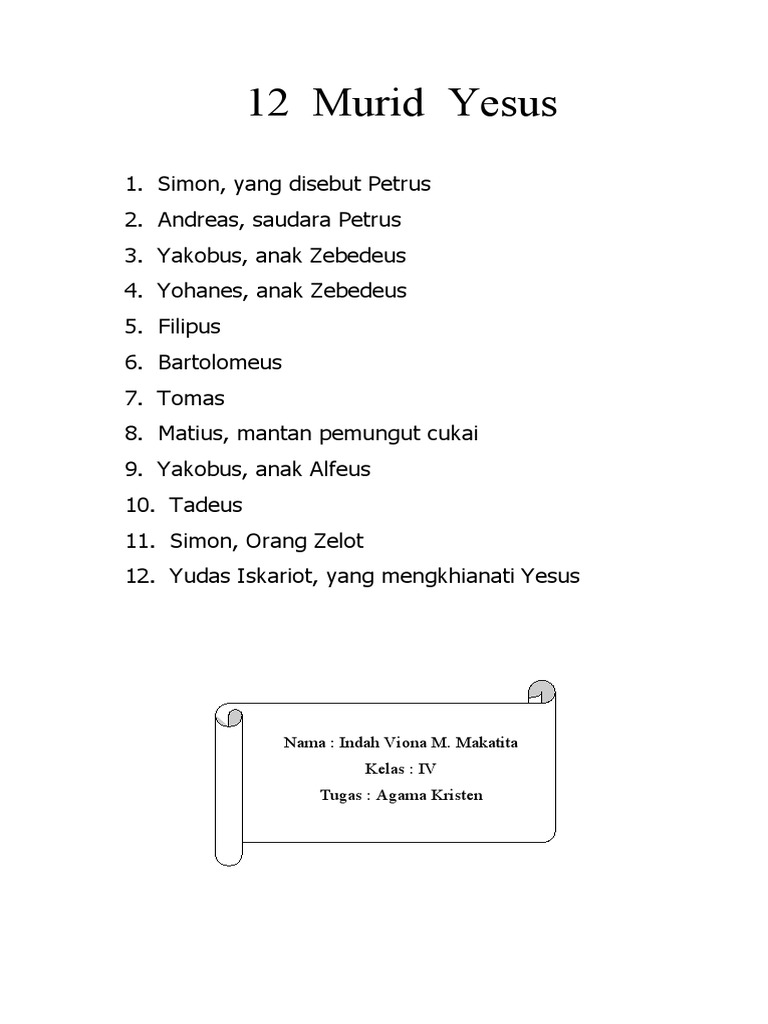 12 Murid Yesus | PDF