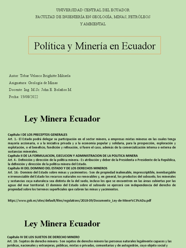Política Minera | PDF