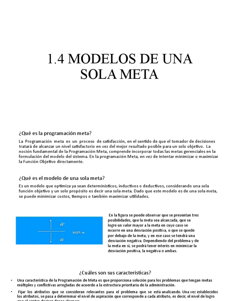 Modelos de Una Sola Meta | PDF | Programación de computadoras ...