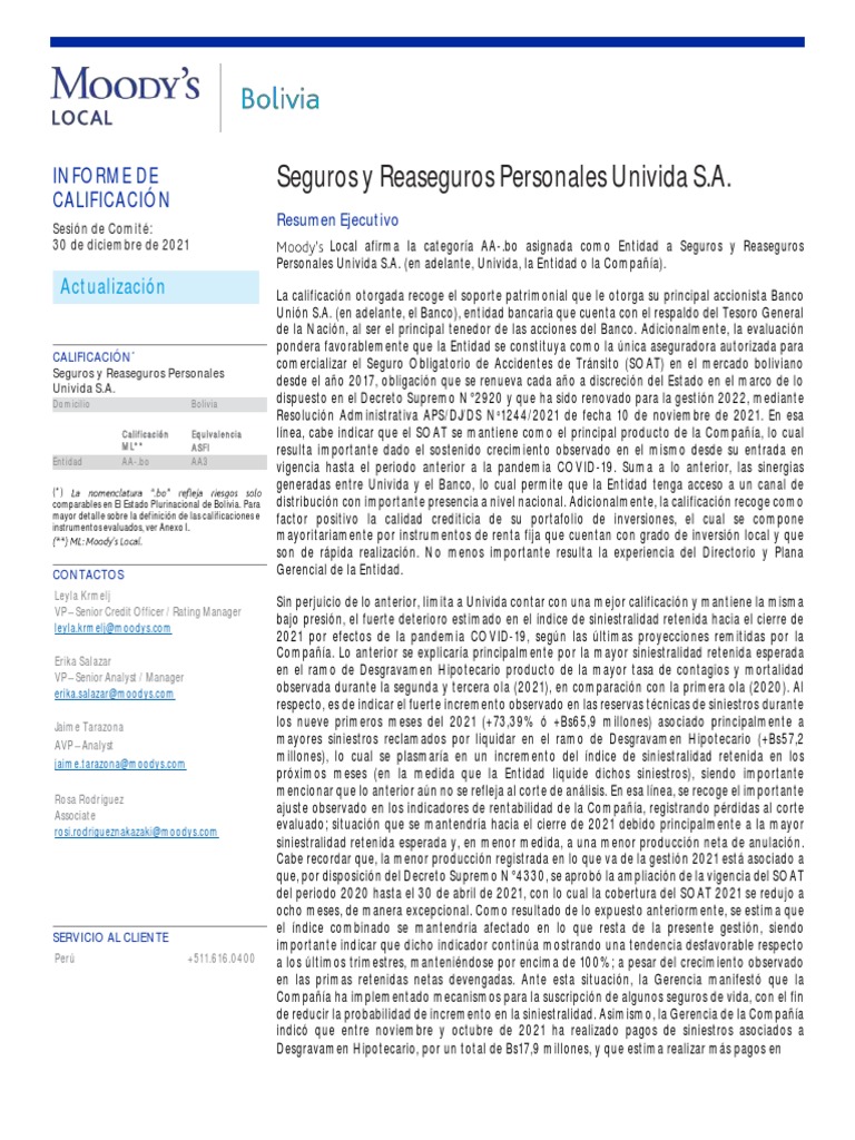 Univida Set 2021 | PDF | Seguro | Reaseguro