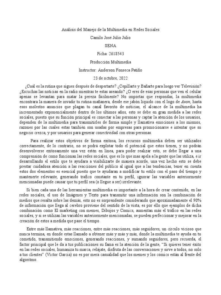 Multimedia y Redes Sociales | PDF | Multimedia | Comunicación