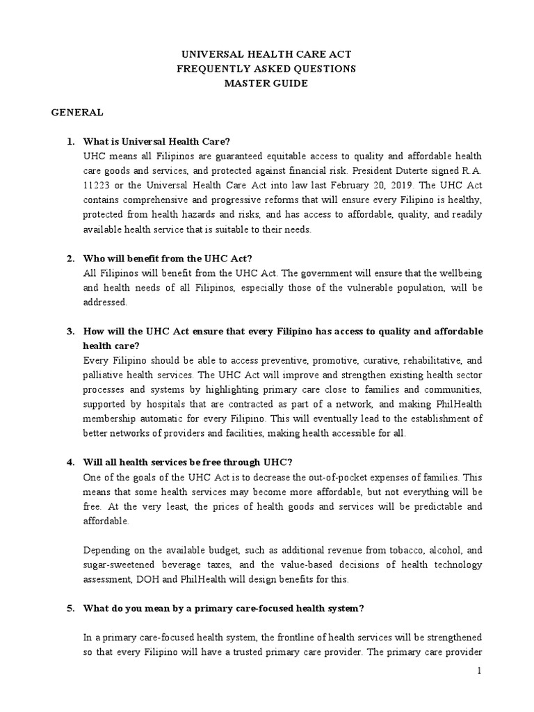 Approved UHC FAQs | PDF | Health Care | Health Promotion