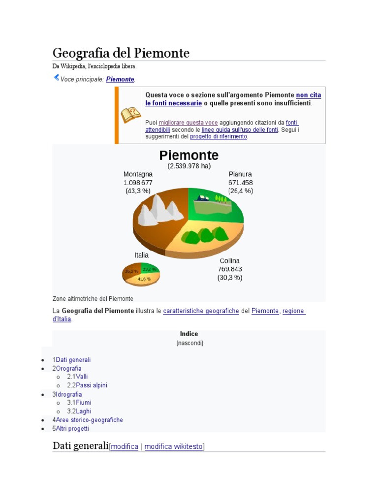 Geografia Del Piemonte | PDF