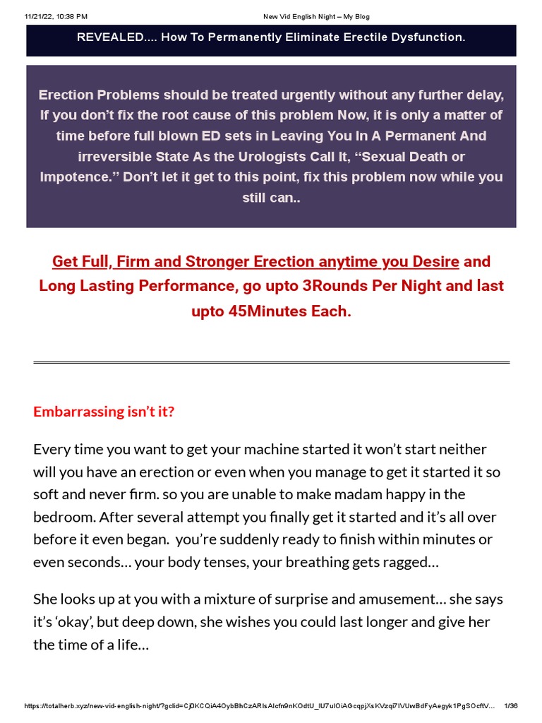 Errection Remedy New Vid English Night - My Blog | PDF | Erectile ...