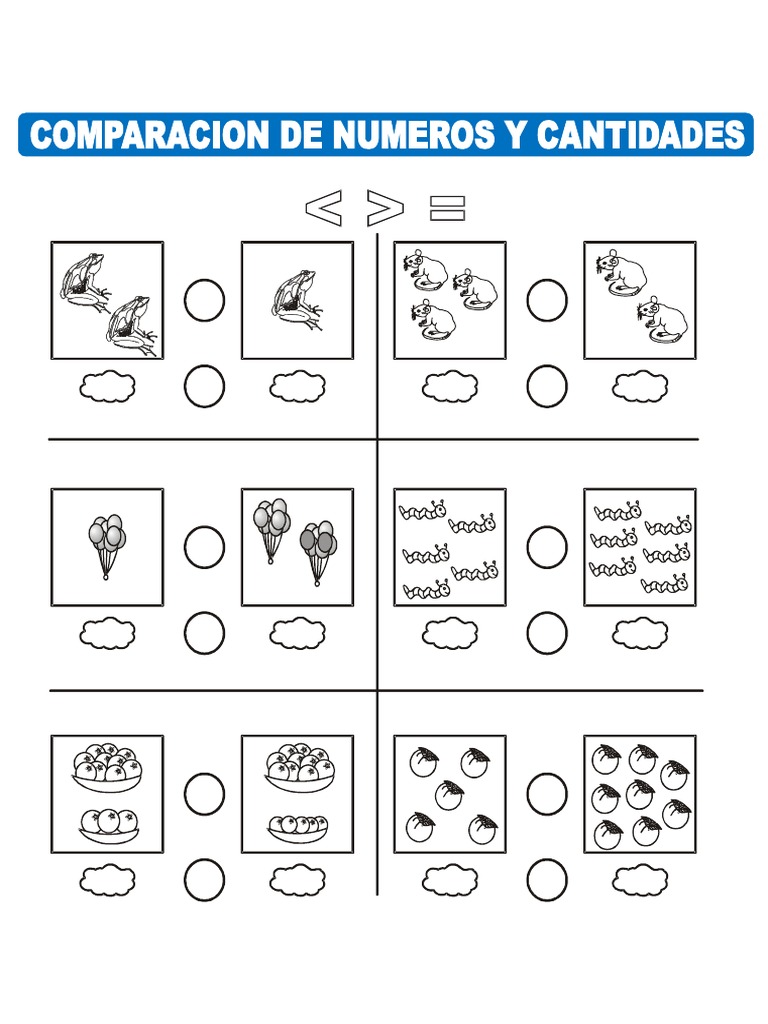Comparacion de Numeros y Cantidades para Primero de Primaria | PDF