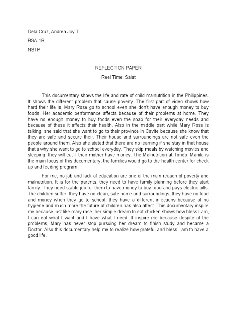 NSTP REFLECTION PAPER 2 Salat | PDF