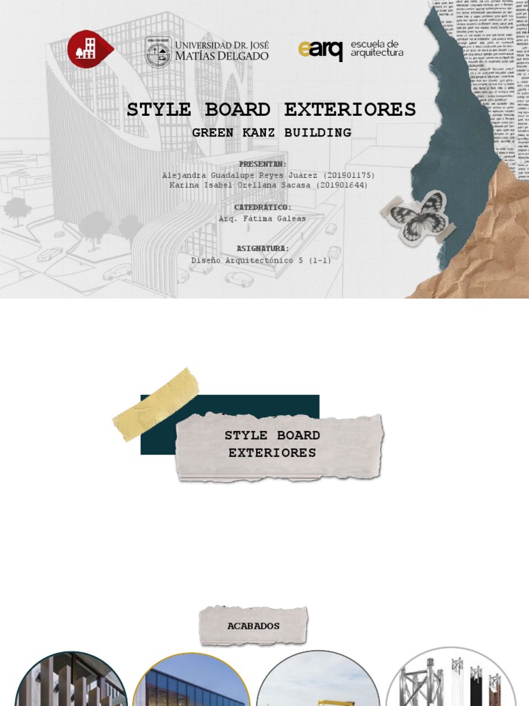 Diseño de acabados exteriores para el edificio Green Kanz mediante la presentación de materiales ...