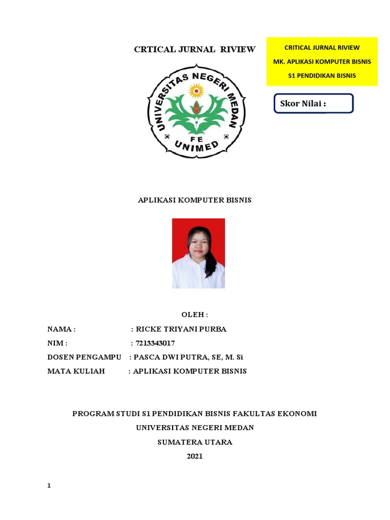 CJR Aplikasi Komputer Bisnis Ricke | PDF CJR Aplikasi Komputer Bisnis Ricke | PDF