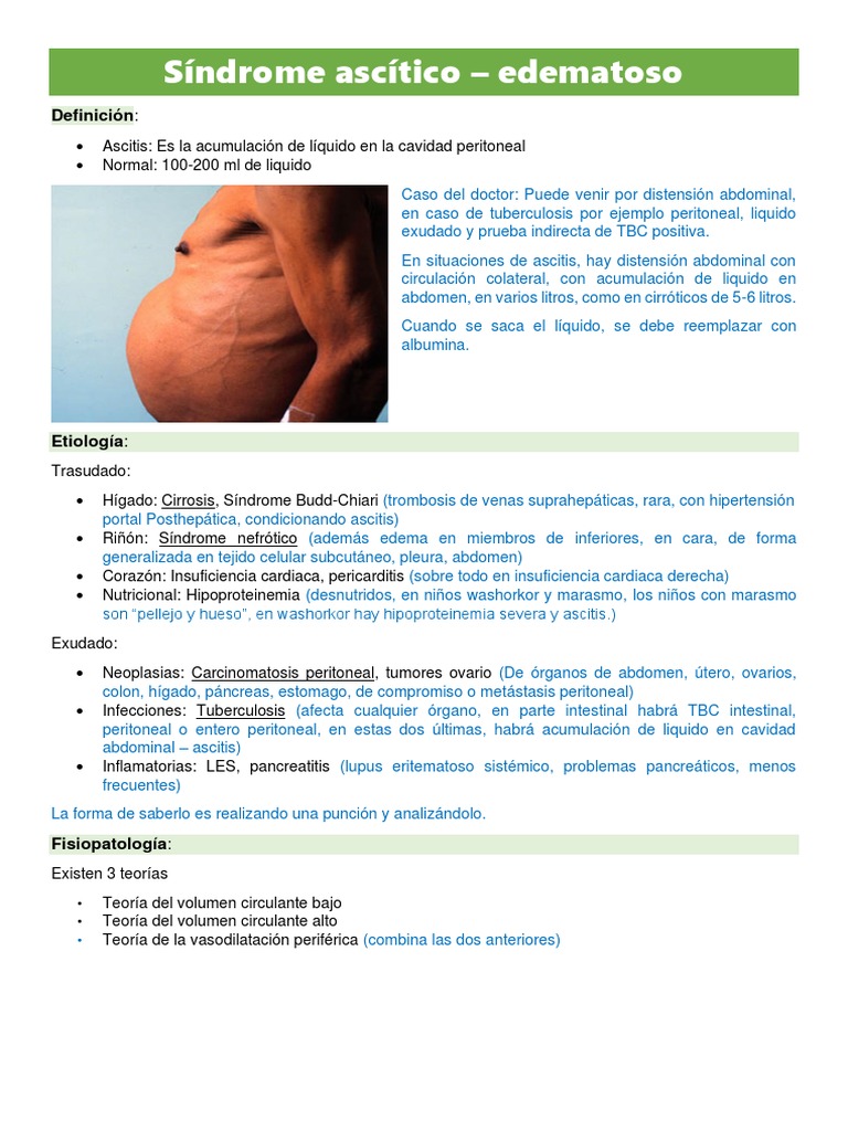 Síndrome Ascítico - Edematoso | PDF | Cirrosis | Anatomía