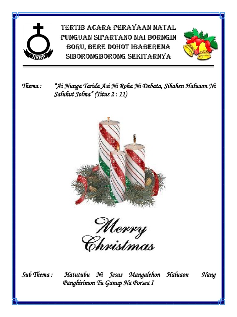 Tertib Acara Perayaan Natal Punguan Sipartano SBB 2022 | PDF