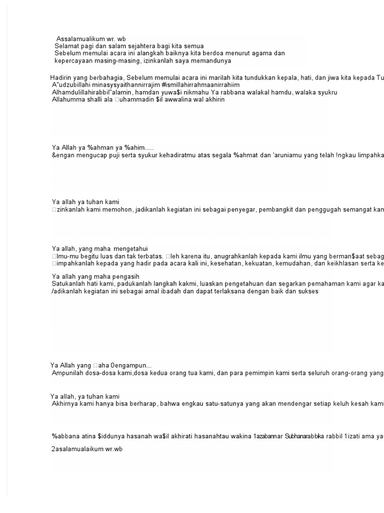 Doa Pembukaan untuk Workshop | PDF