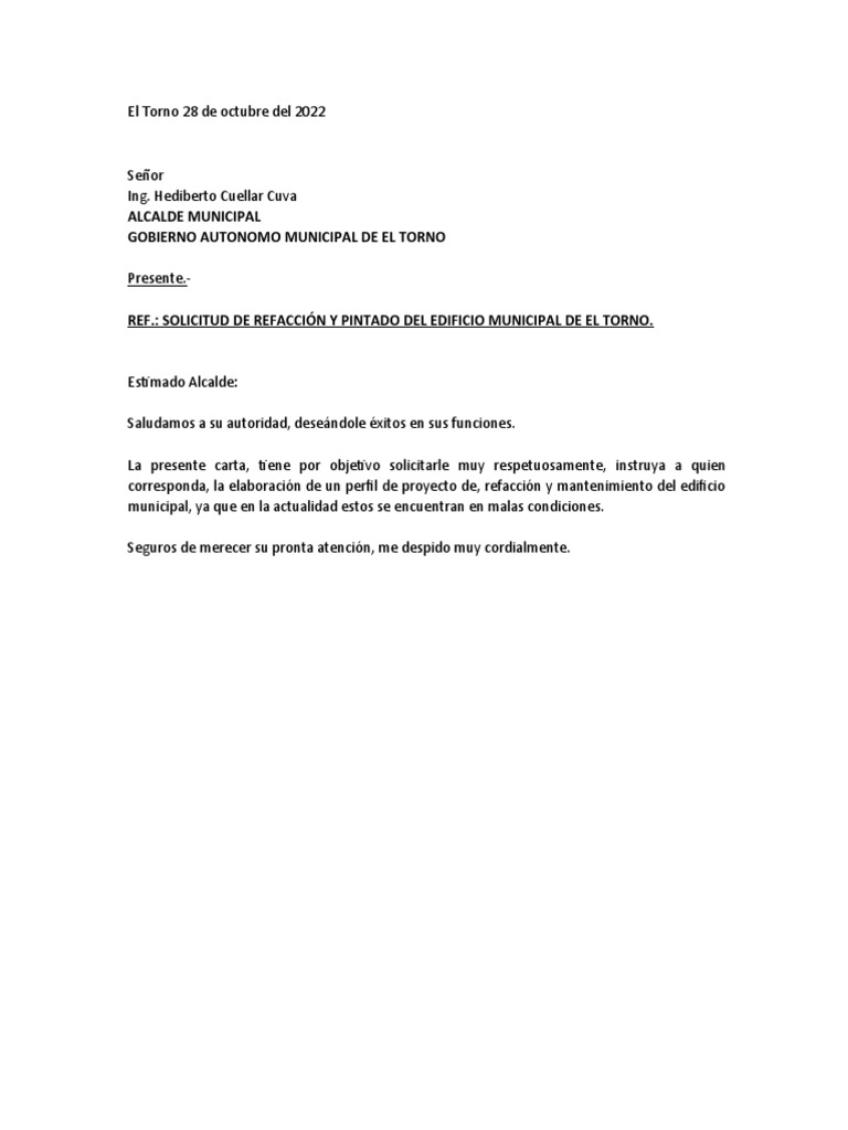 Solicitud Refaccion Edificio | PDF