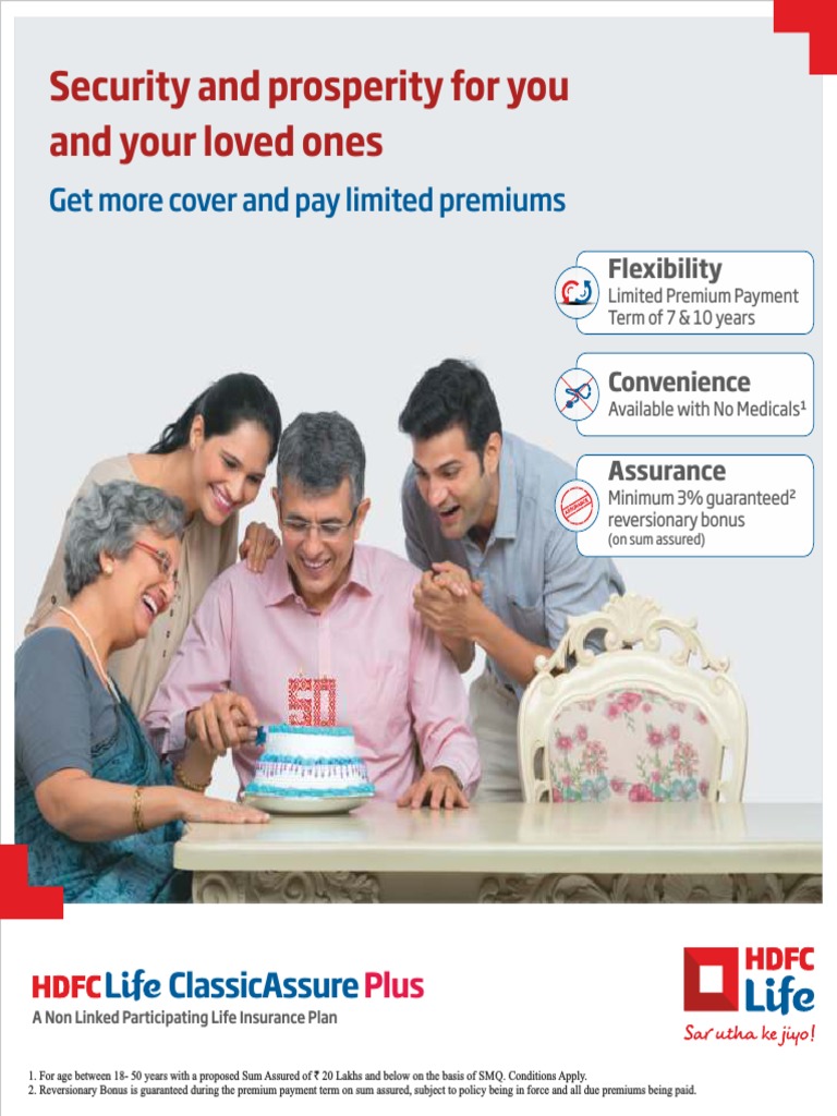 PP12201710731 HDFC Life ClassicAssure Plus Retail Brochure | PDF ...